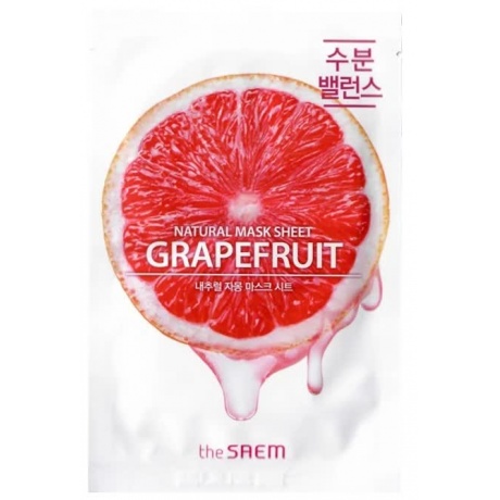 Маска тканевая с экстрактом грейпфрута The Saem Natural Grapefruit Mask ...